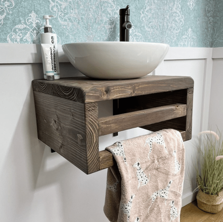 rustic washstand shelf wash stand sink unit han... - Folksy