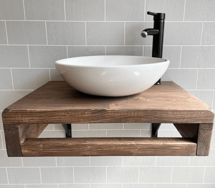 rustic washstand shelf wash stand sink unit han... - Folksy