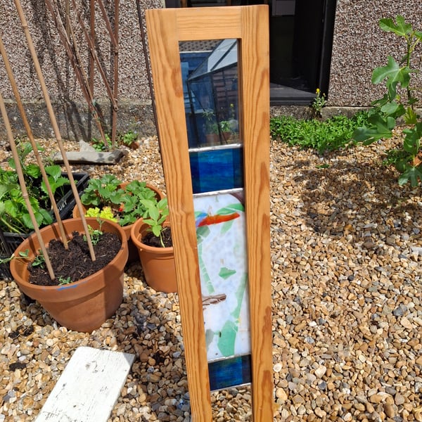 'Jungle' stained glass wall panel with mirror - Folksy