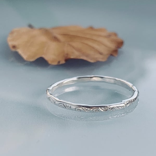 Recycled Sterling Silver Spiral Design Stacking... - Folksy