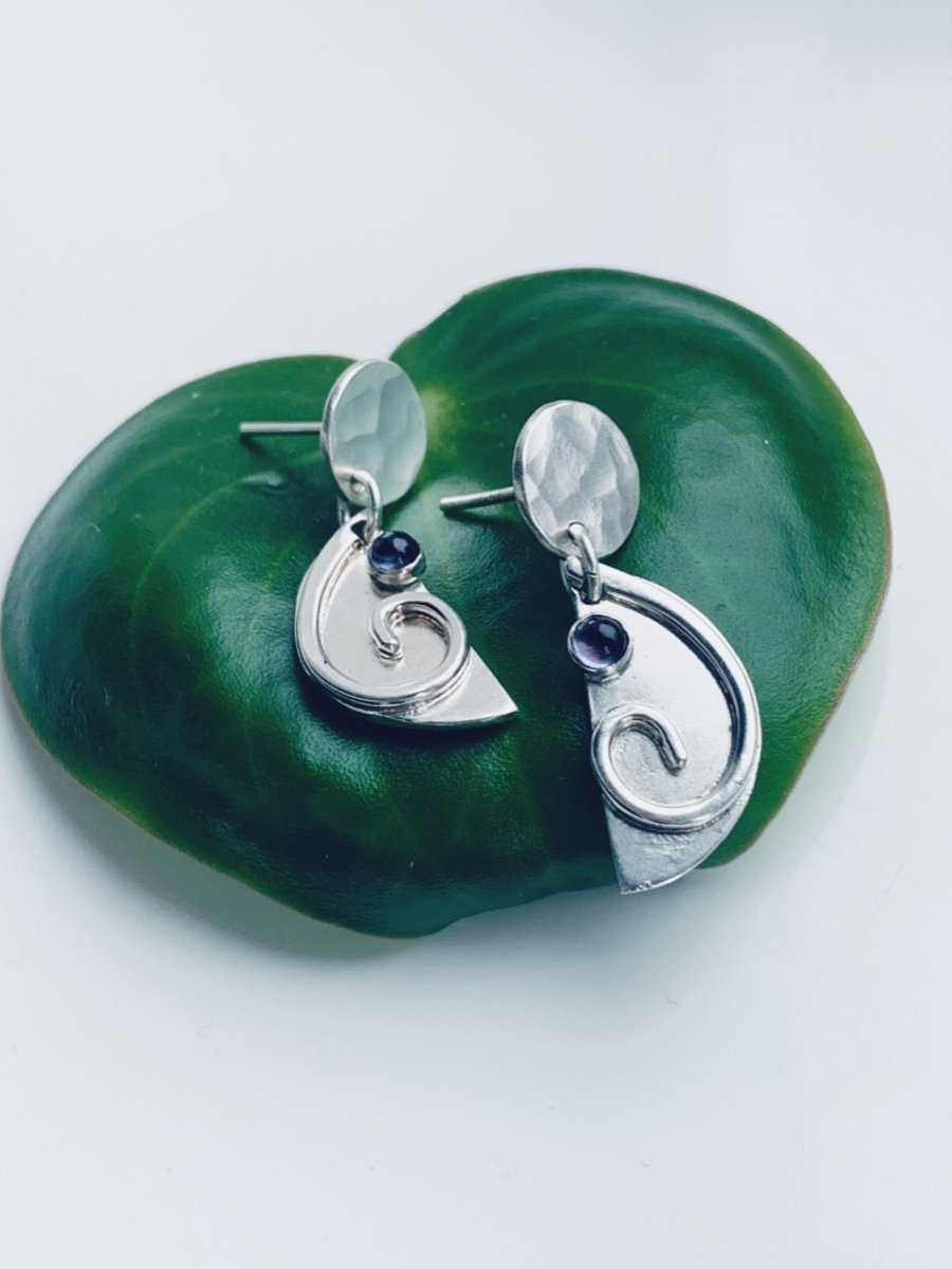 Recycled Handmade Sterling Silver drop Earrings - Folksy