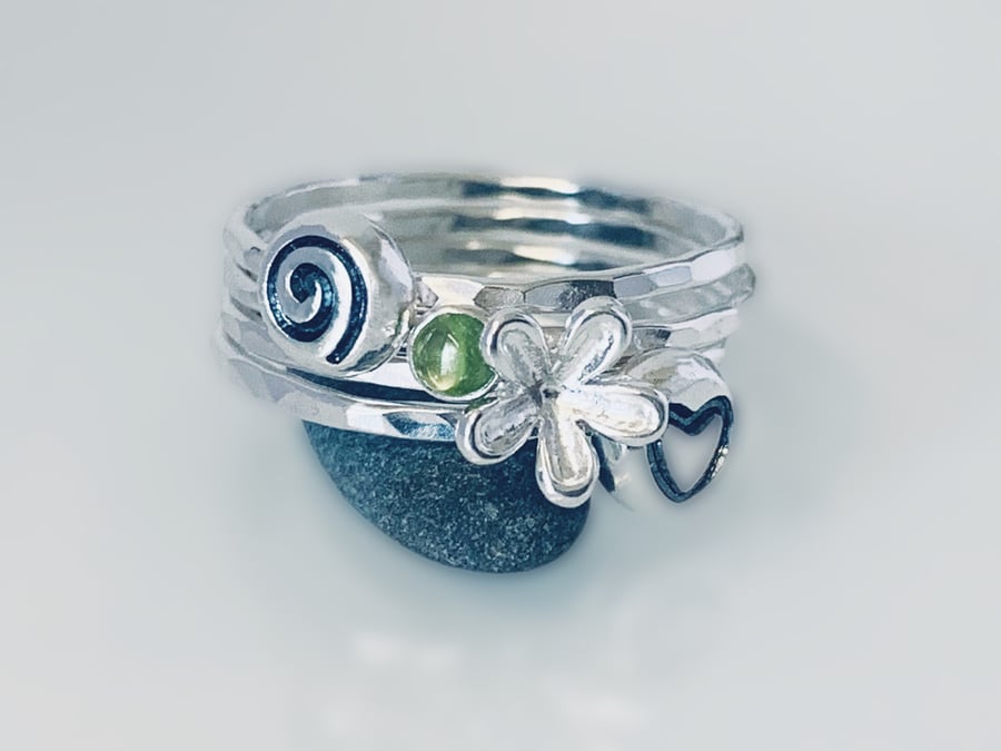 Recycled Handmade Sterling Silver Stacking Rings - Folksy