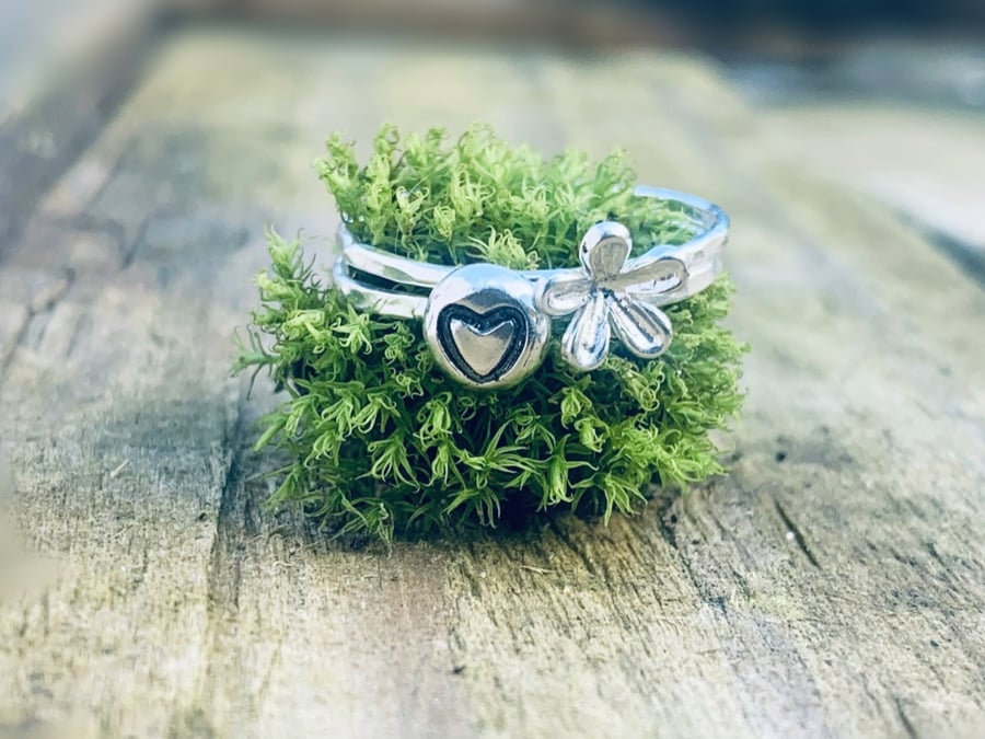 Recycled Handmade Sterling Silver Stacking Rings - Folksy