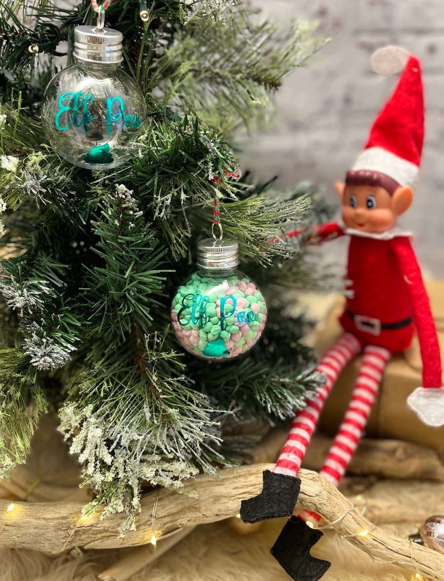 Christmas Bauble, elf poo, fillable bauble, elf... - Folksy