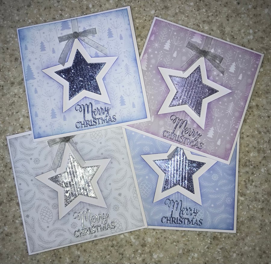 1 Star inlay Christmas Card - Folksy