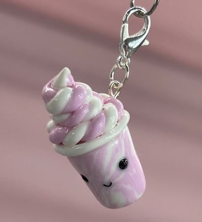 Raspberry Milkshake Bag Charm - Folksy
