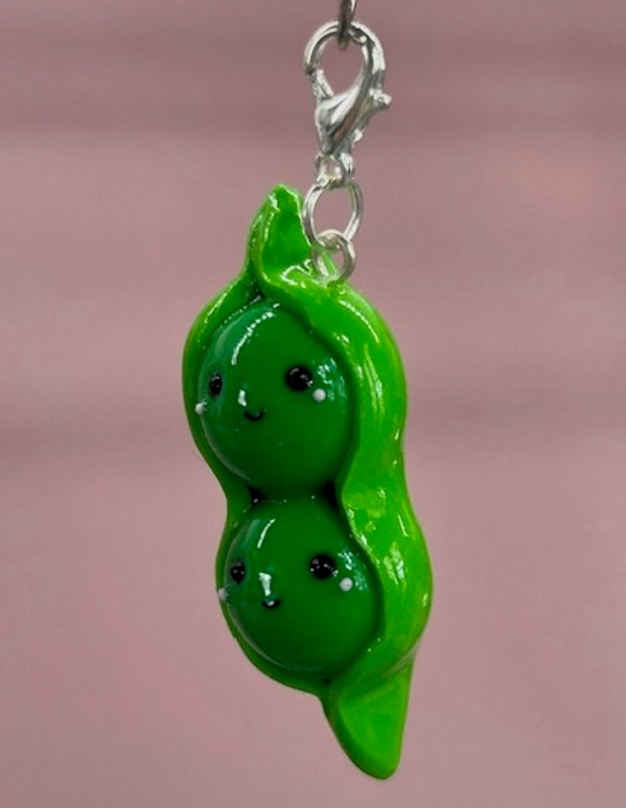 Cute Peas in a Pod Bag Charm - Folksy