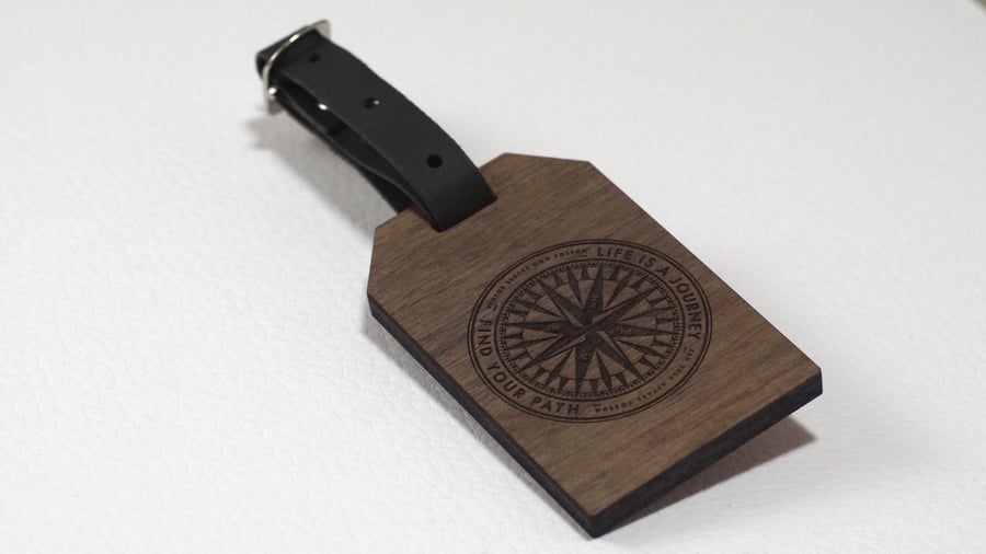 Personalised Wooden Luggage Tag - Custom Engrav... - Folksy