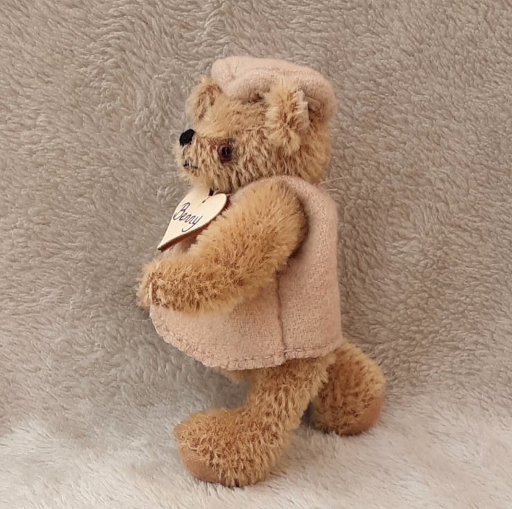 Mohair teddy bear, dressed collectable artist b... - Folksy