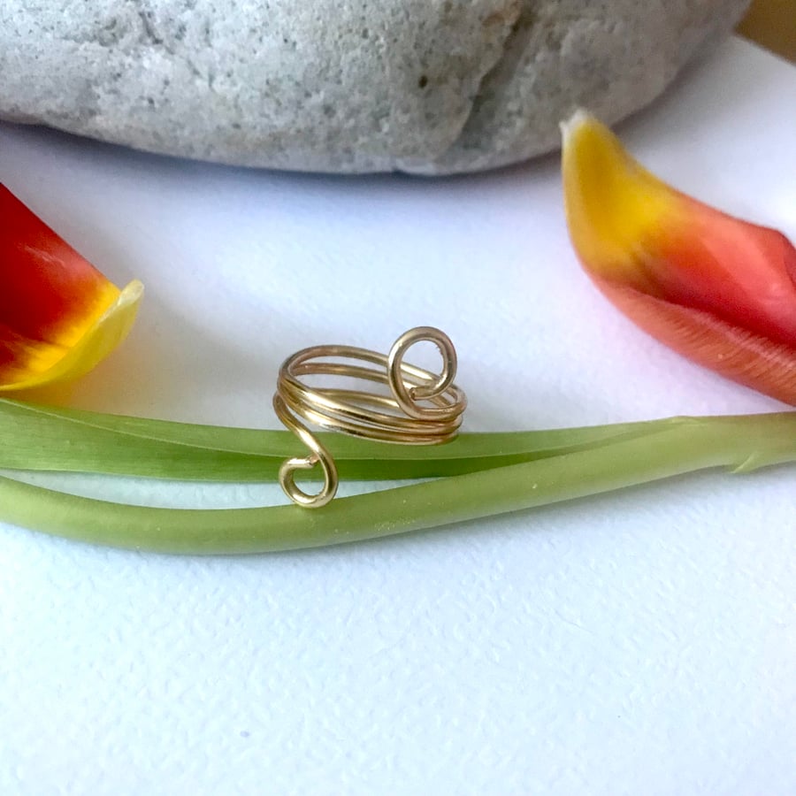 Gold ring - Adjustable - Tarnish Resistant - Folksy