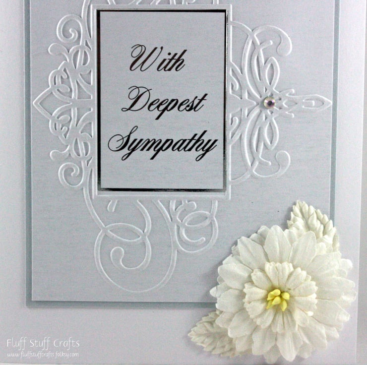 Handmade white sympathy card - Folksy