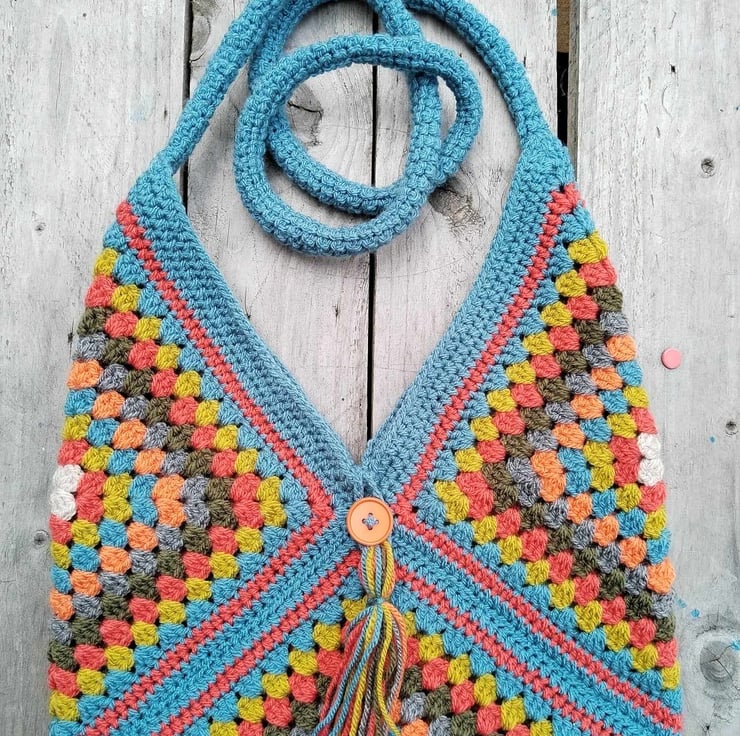 Granny Square Boho cross body bag - Folksy