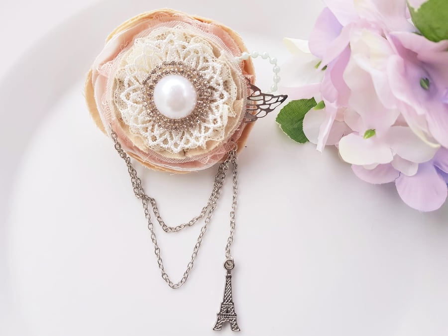 handmade shabby chic rustic brooches - Folksy