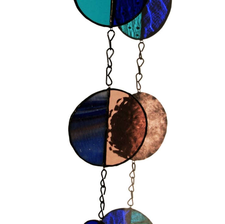 Stained Glass string of hanging semicircles dec... - Folksy
