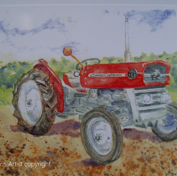 Set of three tractor art prints from original w... - Folksy