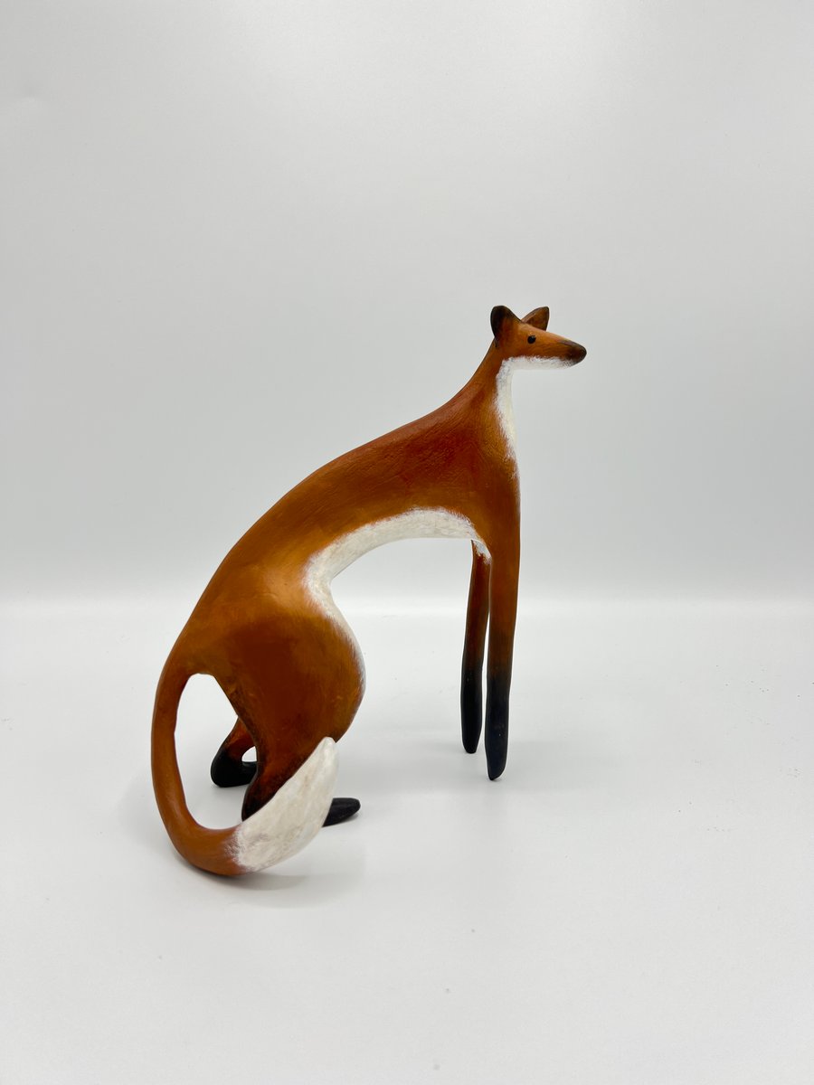 Small Sitting Fox Sculpture - Folksy