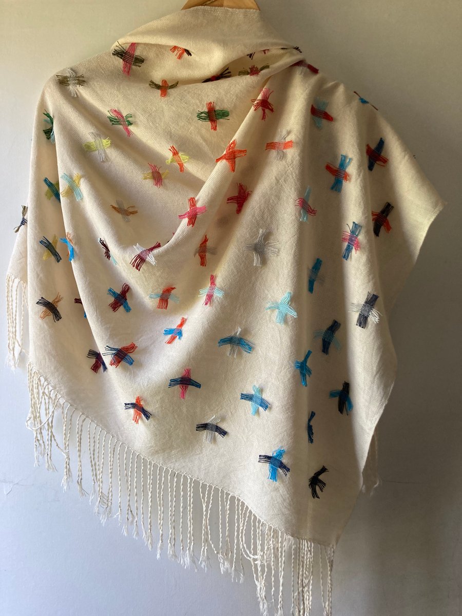 Staithes Festival Handwoven Cotton Square Wrap - Folksy