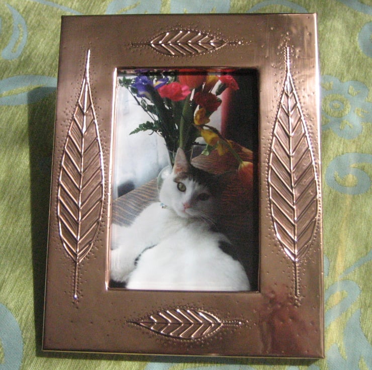 Handmade Copper Frame, Leaf Design - Folksy