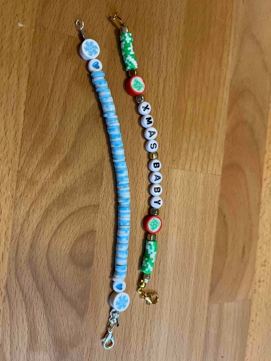 Christmas friendship bracelets x2 bundle kid sizes - Folksy