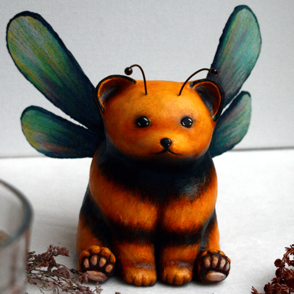 Bumblebee Bear - Whimsical and unique animal sc... - Folksy