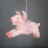 Flying pig, Needle felted piglet, Nursery decor... - Folksy