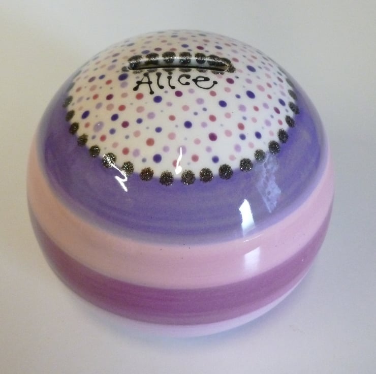 Personalised Hand Painted Money Bank - Folksy