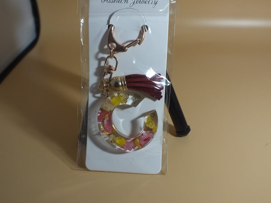 Inital flower keyrings - Folksy