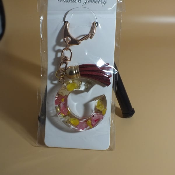 Inital flower keyrings - Folksy