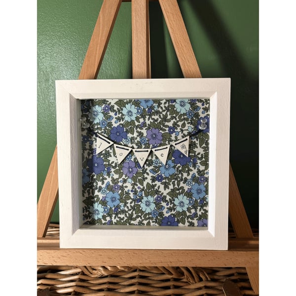 The Phill: Deep Box Picture Frame with Navy Flo... - Folksy