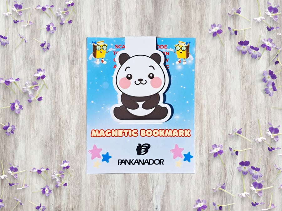 Cute Panda Magnetic Bookmark – Laminated Animal... - Folksy