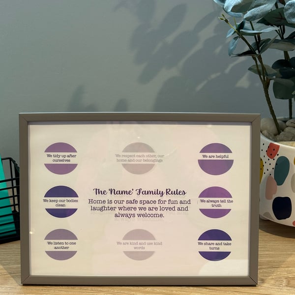 Family Rules - Purple - Folksy