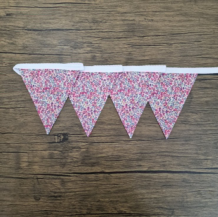 Liberty of London Pink Ditsy Floral Fabric Bunting - Folksy