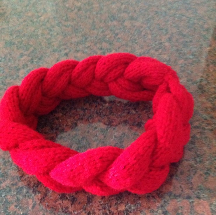 Red ear head band - Folksy