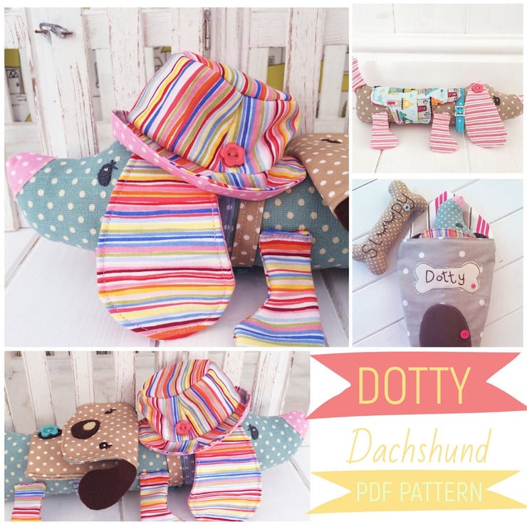Digital PDF Sewing Pattern for Dachshund 'Dotty... - Folksy