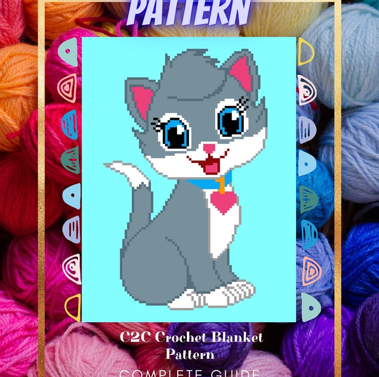 C2C Pixel Pattern, Crochet Pattern, PDF Pattern - Folksy