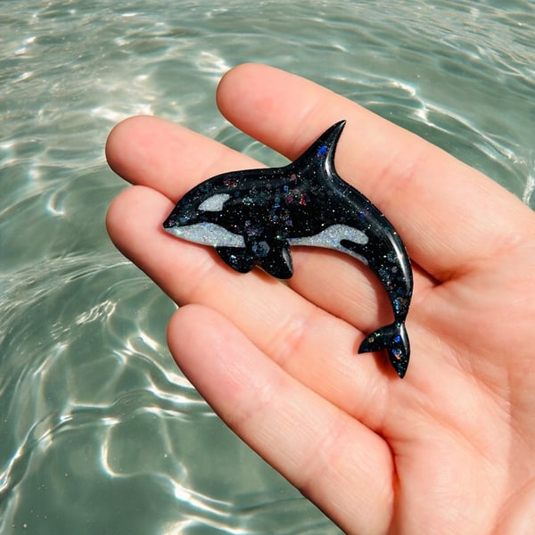 Handmade orca brooch, orca gift, orca brooch, orca - Folksy