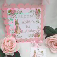 Personalised Flopsy Rabbit Welcome Sign,Peter R... - Folksy