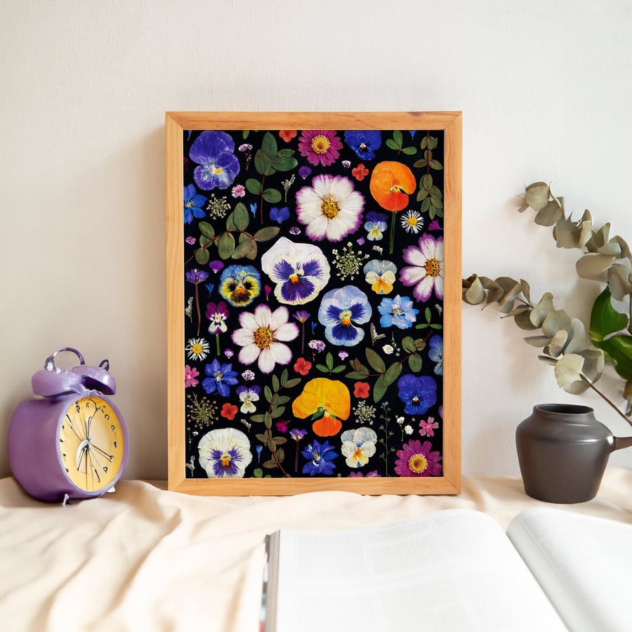 Pressed Flower Art Print A5 Small Art Print Flo... - Folksy
