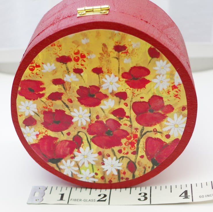 Red Trinket Box, Poppy Floral Jewellery Box, Re... - Folksy