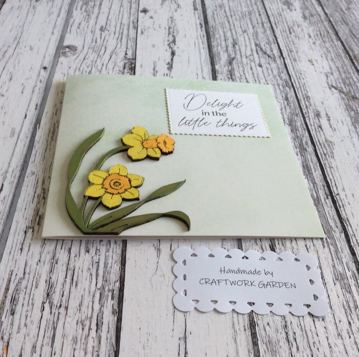 Duo of Daffodils Greetings Card - Delight in th... - Folksy