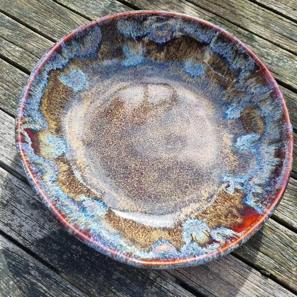 Handmade Pottery Ceramic Bowl unique glaze comb... - Folksy