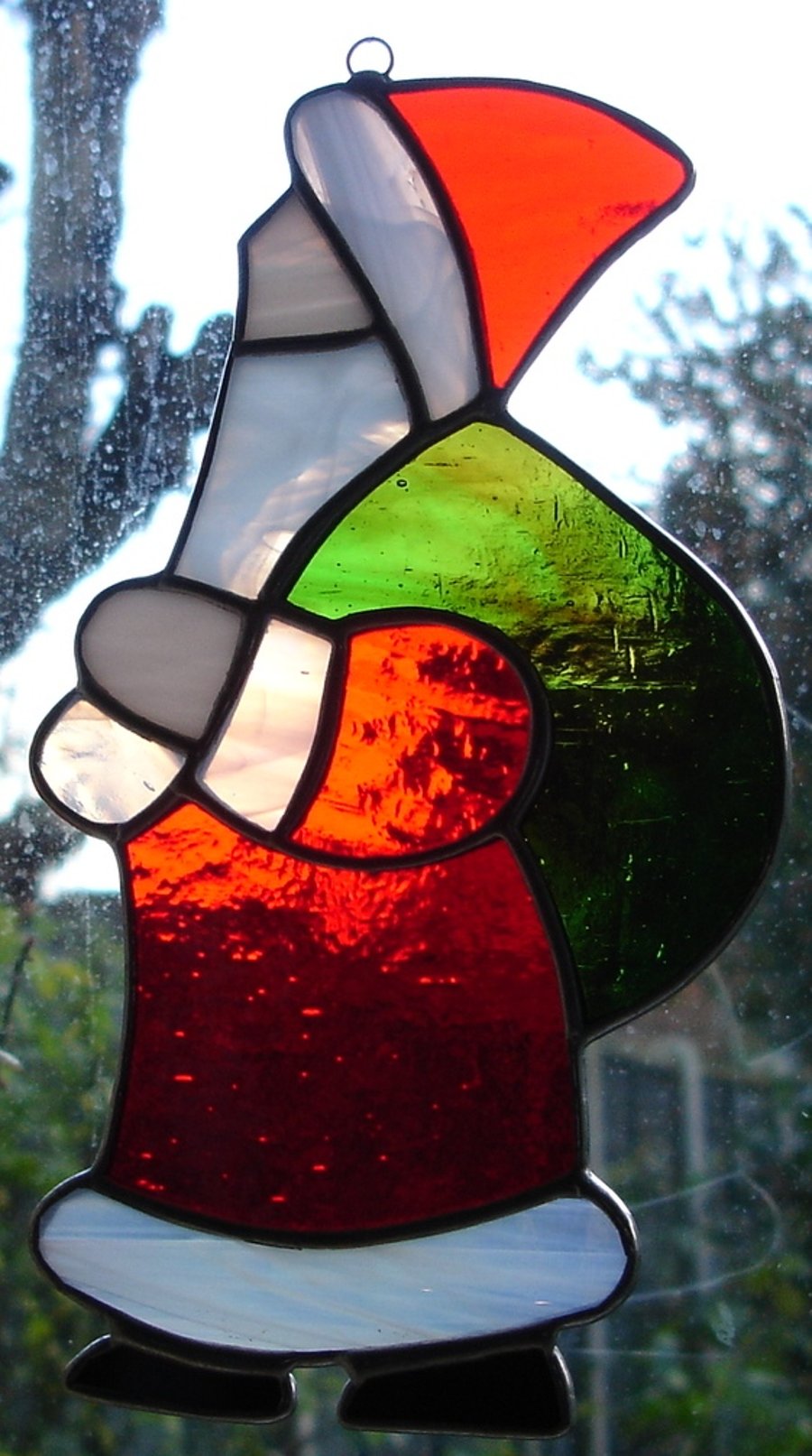 STAINED GLASS FATHER CHRISTMAS - Folksy