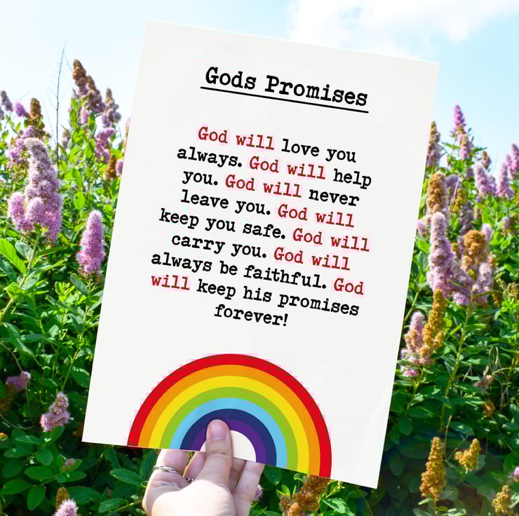 Gods Promises Kids Bible Verse Print - Folksy