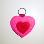 Loving Heart Felt Keyring - UK Free Post - Folksy