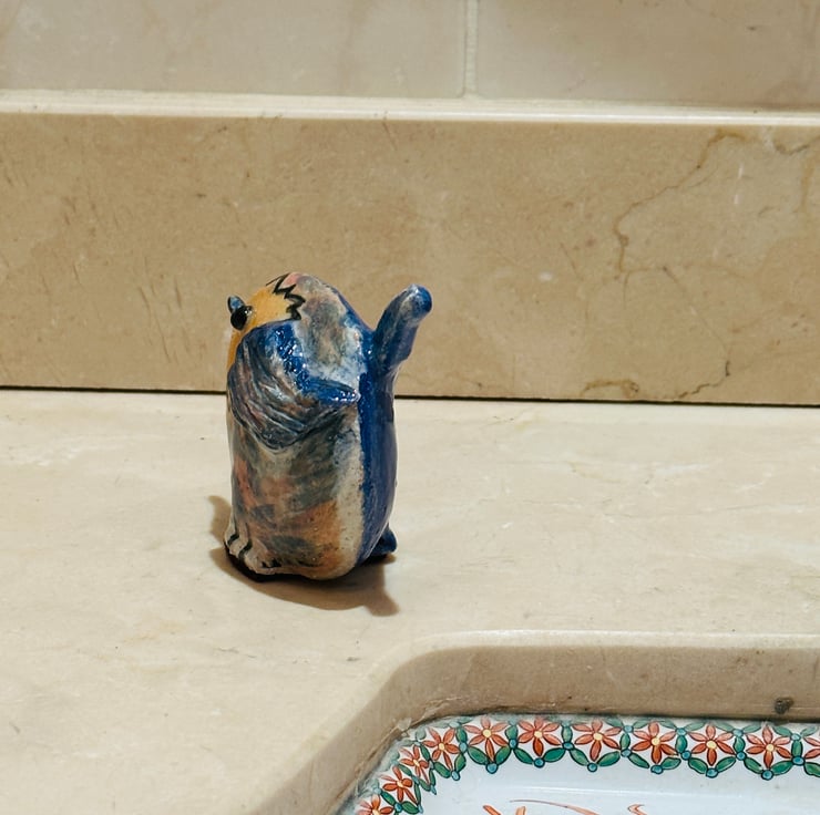 Blue ceramic birds colourful quirky - Folksy