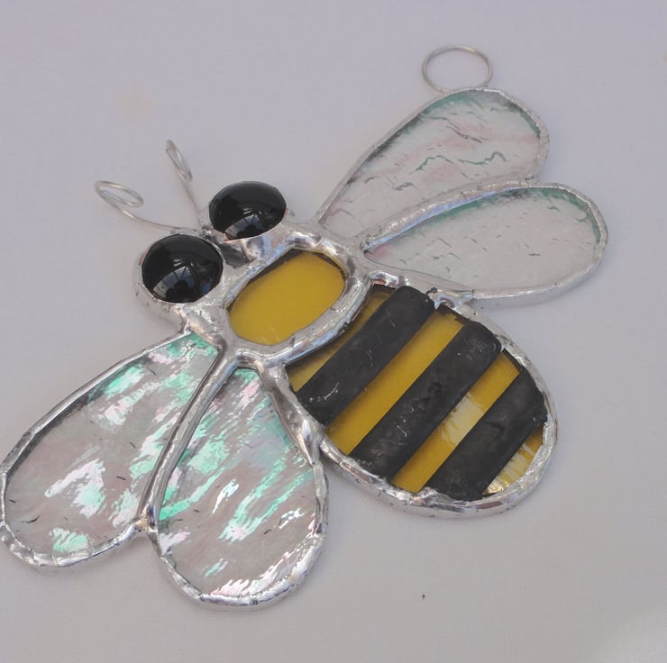Stained Glass Bee Suncatcher - Folksy