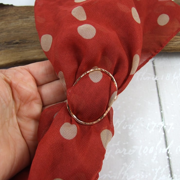 Hammered Copper Scarf Ring, Artisan Buckle for ... - Folksy