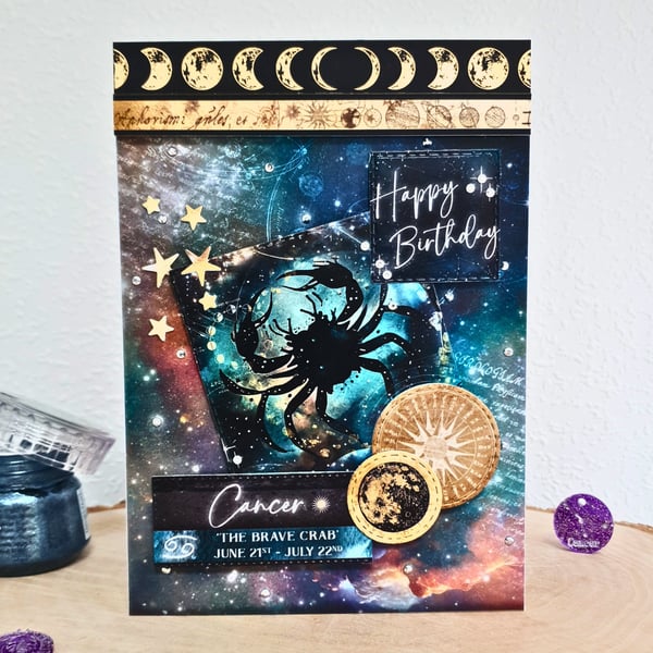 Cancer Zodiac Star Sign Card, Horoscope Sign, J... - Folksy