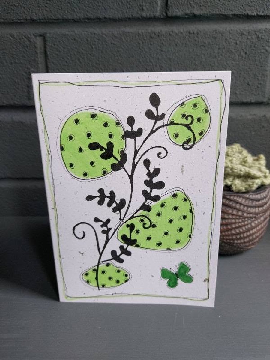 Modern Botanical Boho art style greeting card -... - Folksy