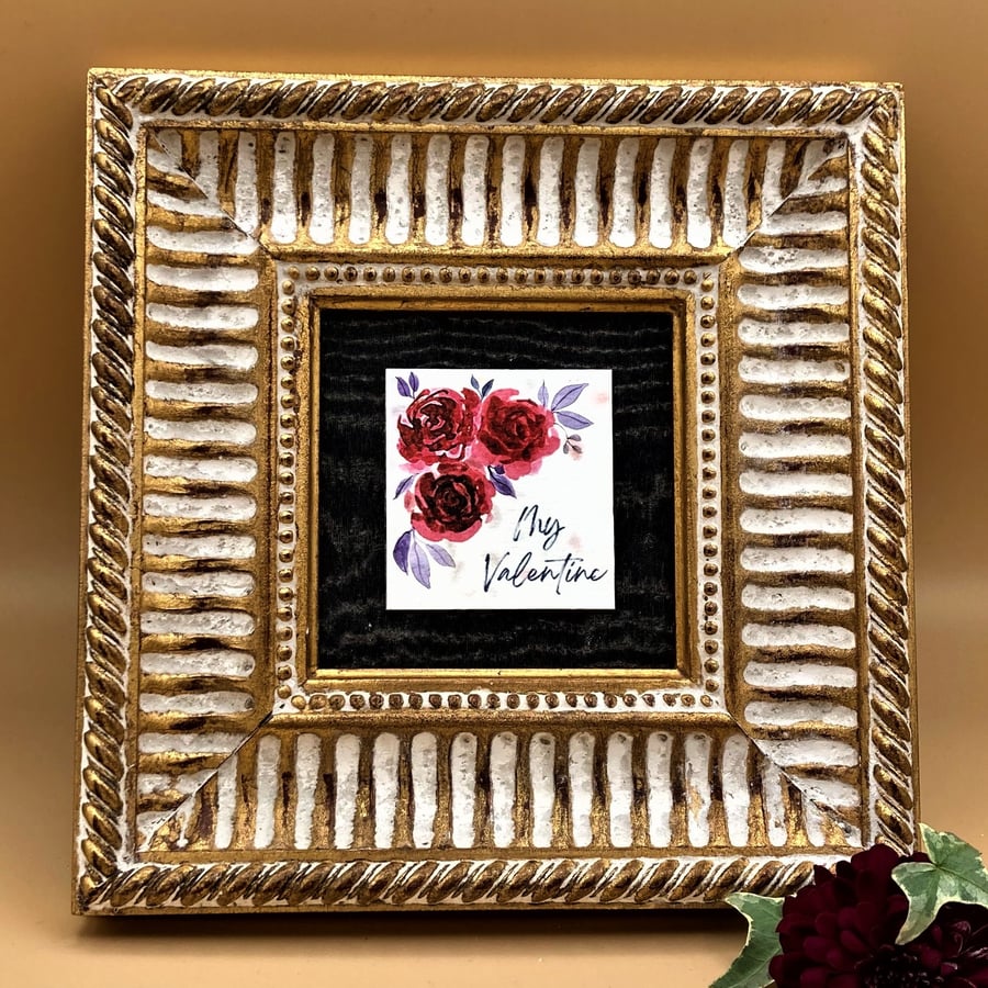 Valentine love token - red roses Print with han... - Folksy